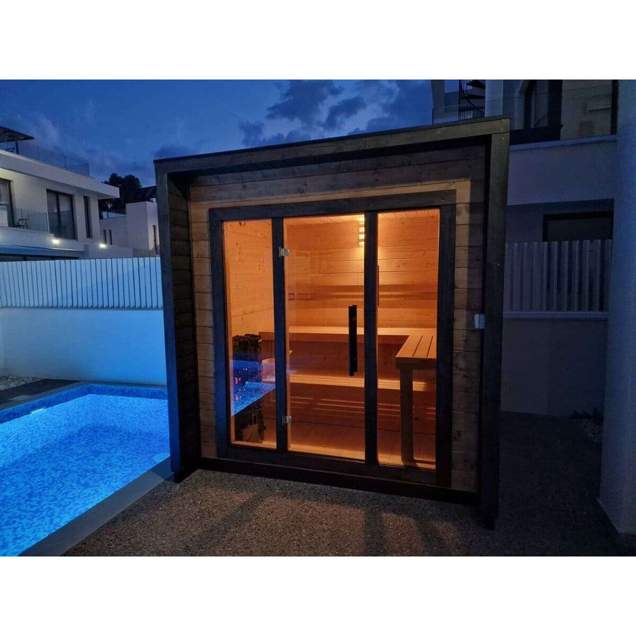 Compact Thermowood 2 to 4 Person Cube Sauna Cubo XS — West Coast Saunas