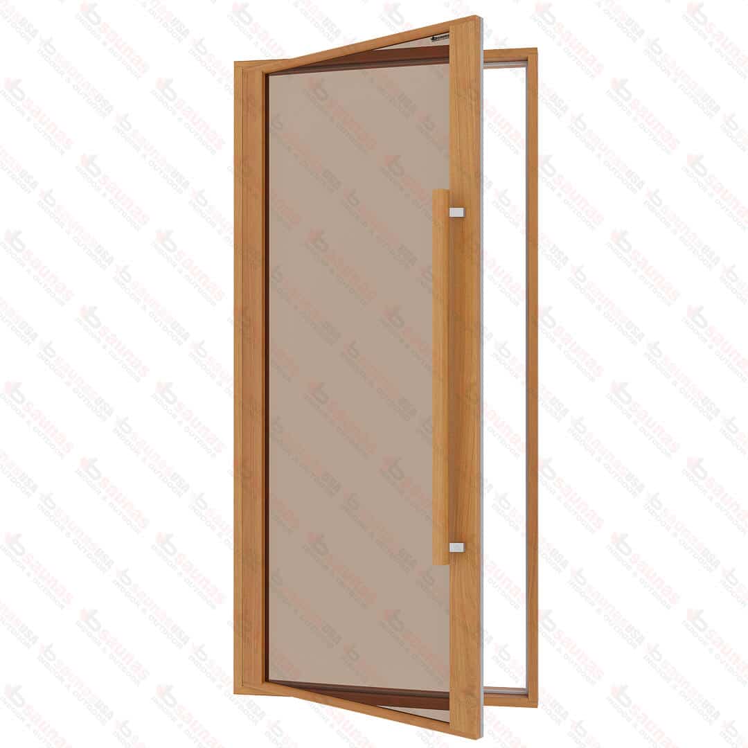 Etna Thermal Aspen Wood Framed Door, Bronze Glass, 1000×2100 mm (39 3/