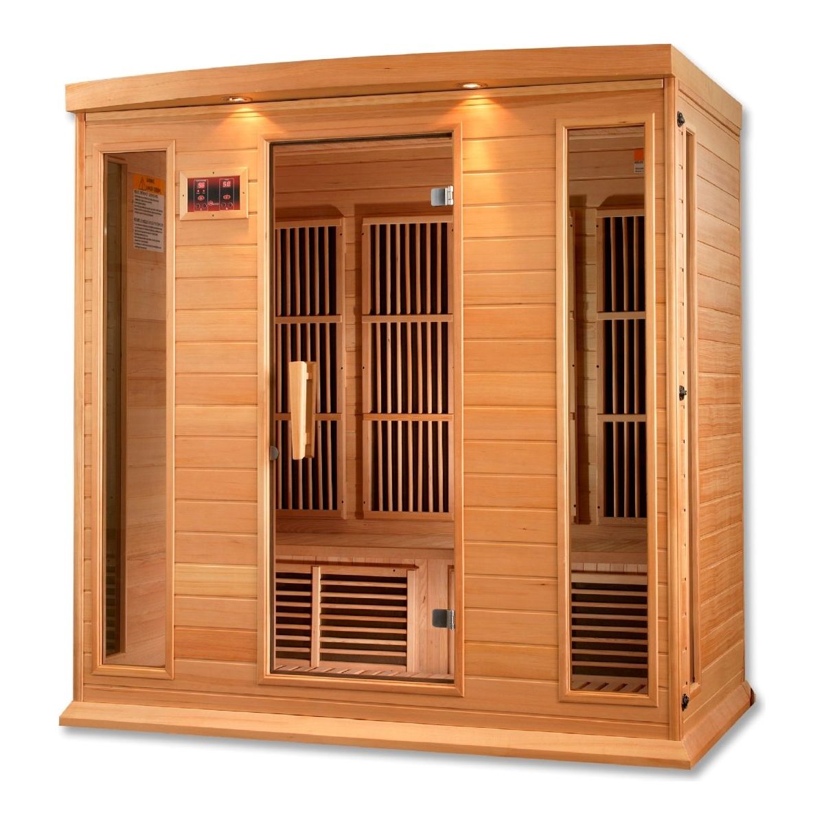 Maxxus 4 Person Low EMF FAR Infrared Dry Sauna in Canadian Hemlock MX-