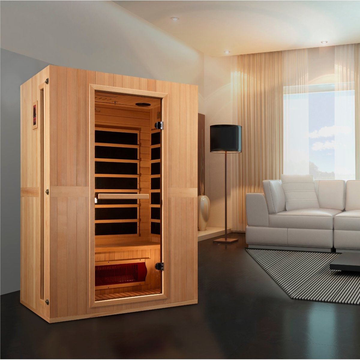 Maxxus "Serenity" 2 Person Low EMF FAR Infrared Sauna in Canadian Heml