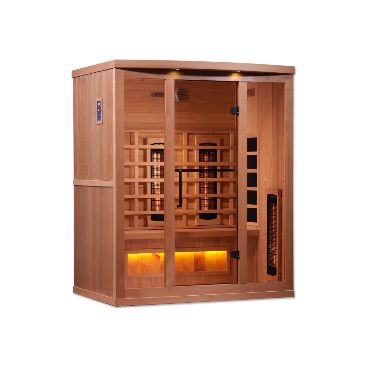 Golden Designs 3 Person FAR Infrared Dry Sauna with Himalayan Salt Bar